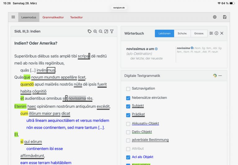 Navigium für Latein - Navigium